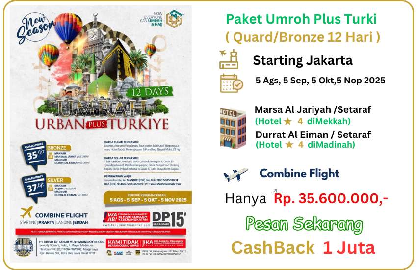 Paket Umroh Plus Turki Jakarta | TANUR MUTHMAINNAH TOUR
